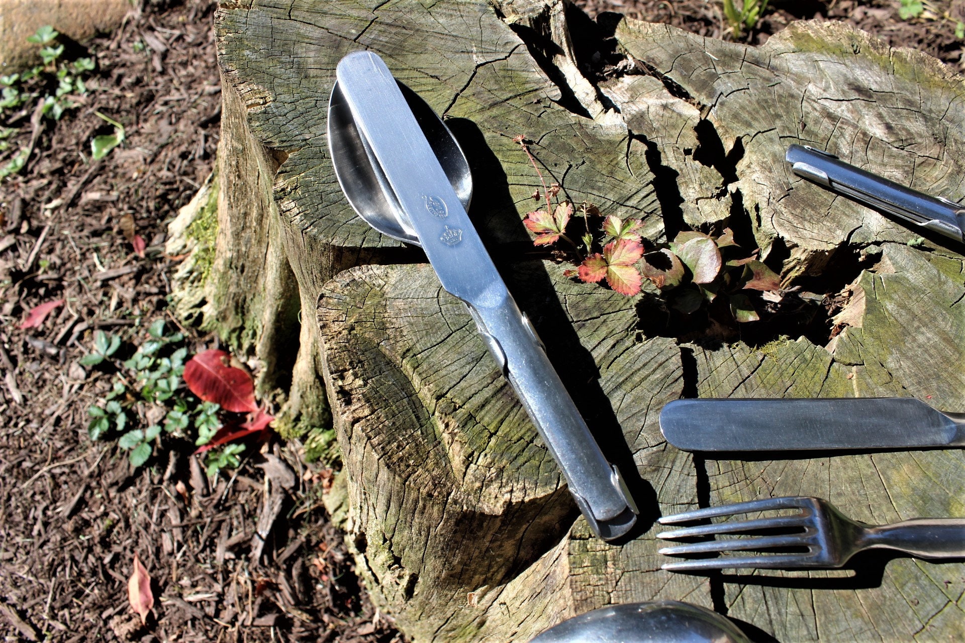 Swedish Army 3 Piece Knife Fork & Spoon Stainless Steel Field Cutlery ...