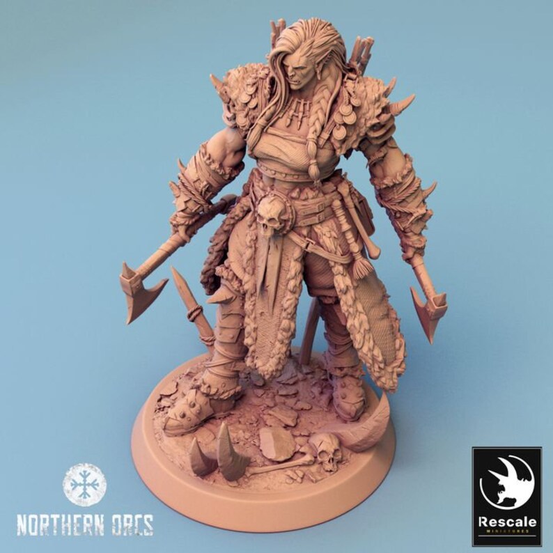 Orc Queen Drakka Northern Orcs Rescale Miniatures 8K Resin Printed ...