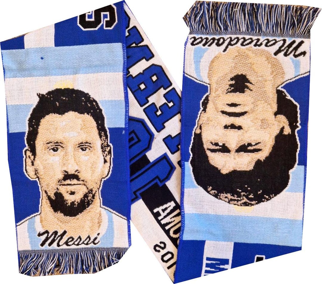 Scarf Maradona Messi 10 Los Eternos 1 Sides Schal Scarves Gift Sa 100% ...