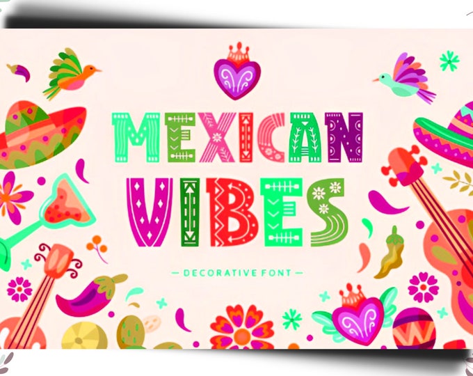 Mexican Vibes Font Carnival Font Font, Handwriting Font, Crafting Font ...