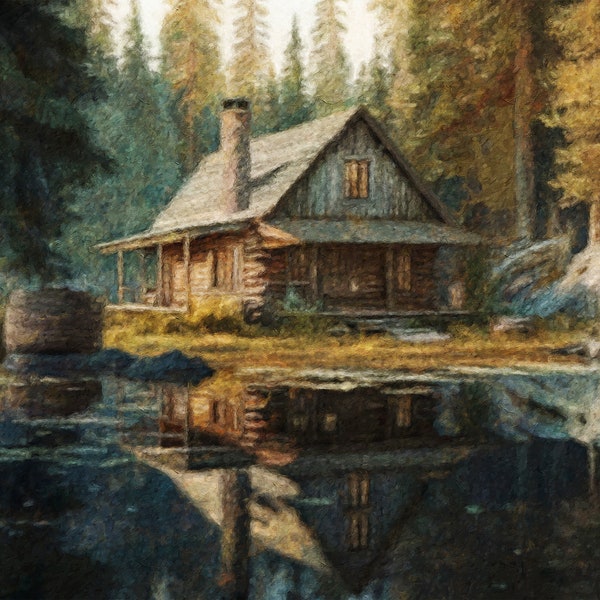 Cabin Painting - Etsy