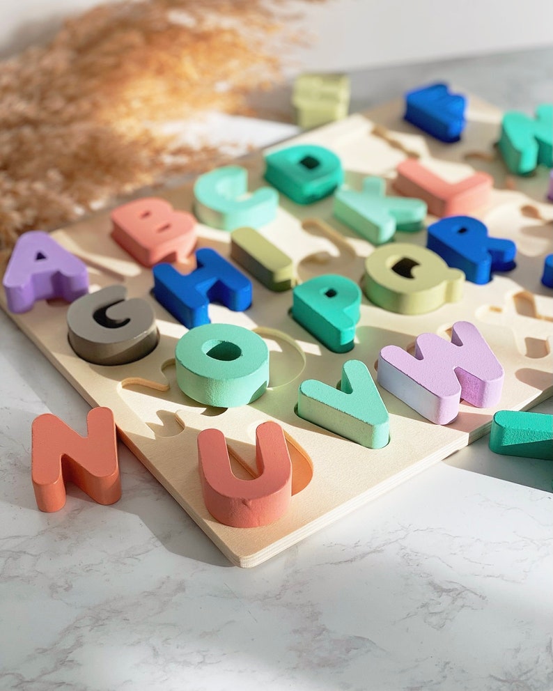 Wooden Alphabet Puzzle - Etsy UK