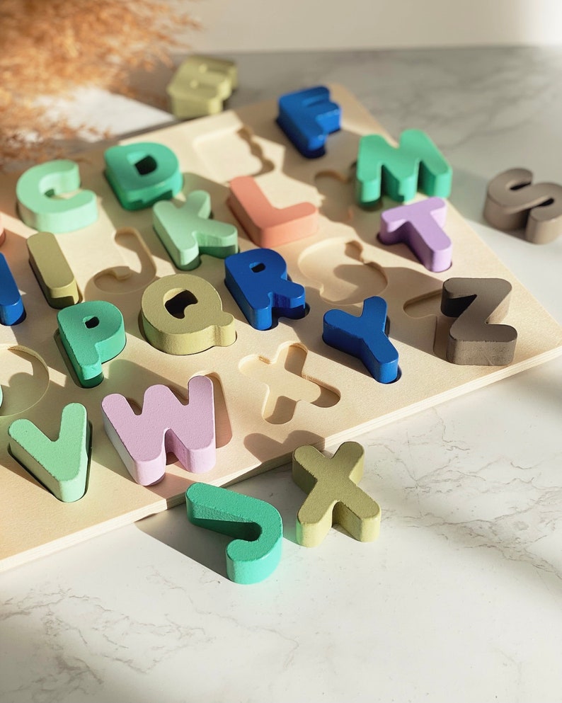 Wooden Alphabet Puzzle - Etsy UK