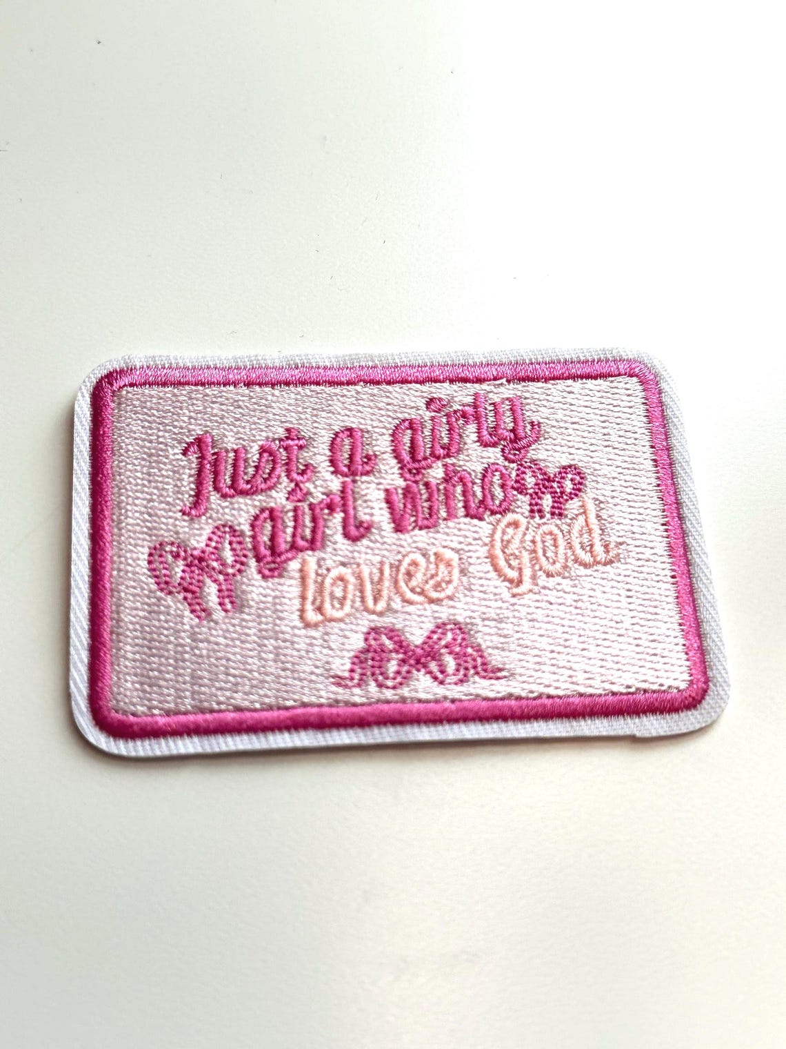 Squared “just a Girly Who Loves God” Iron-on Patch - 3 in / Trucker ...