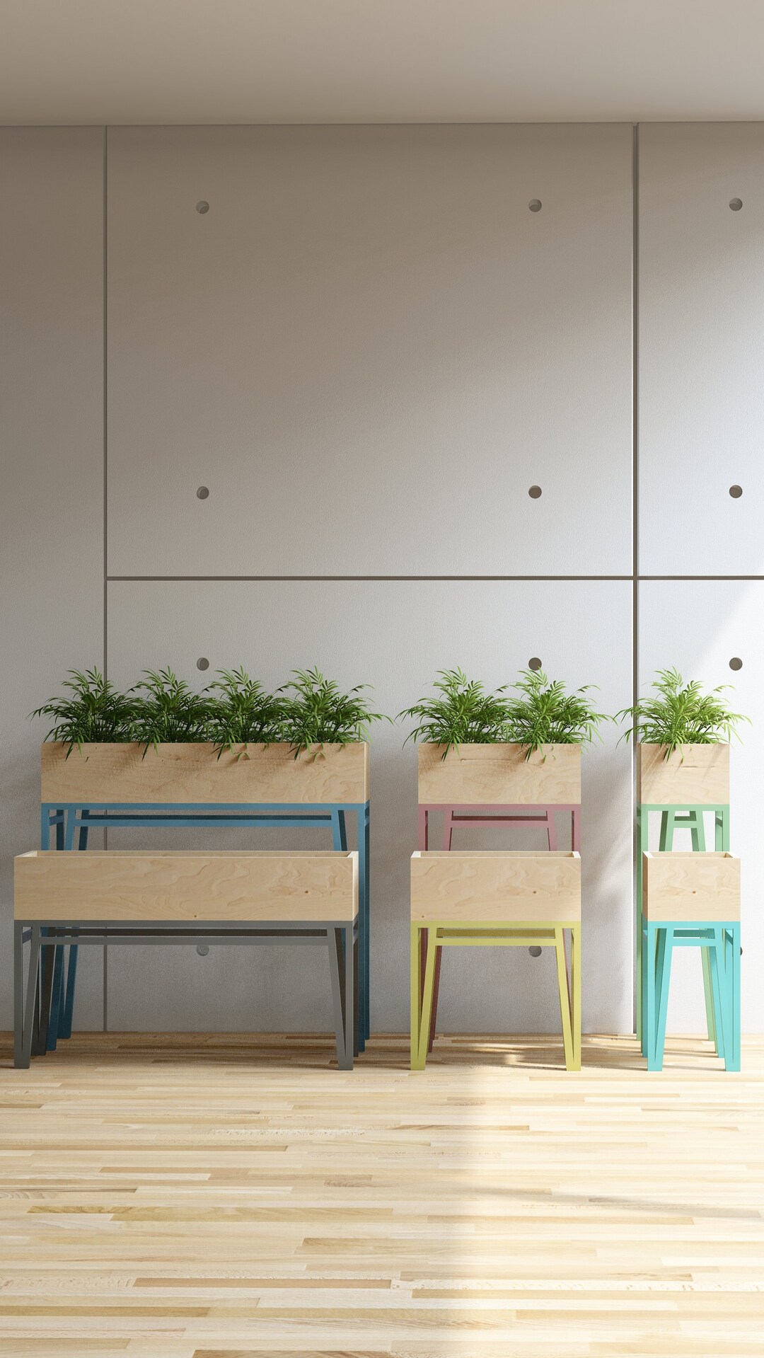 Colorful Plant Box – Metal and Plywood Plant Stand - Etsy