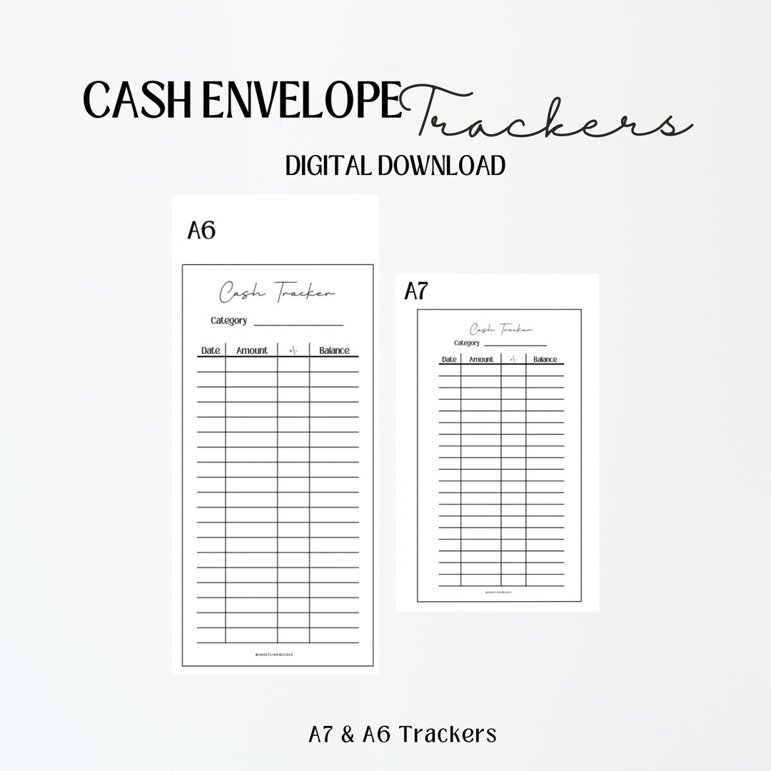 Minimalistic Cash Envelope Trackers - Etsy