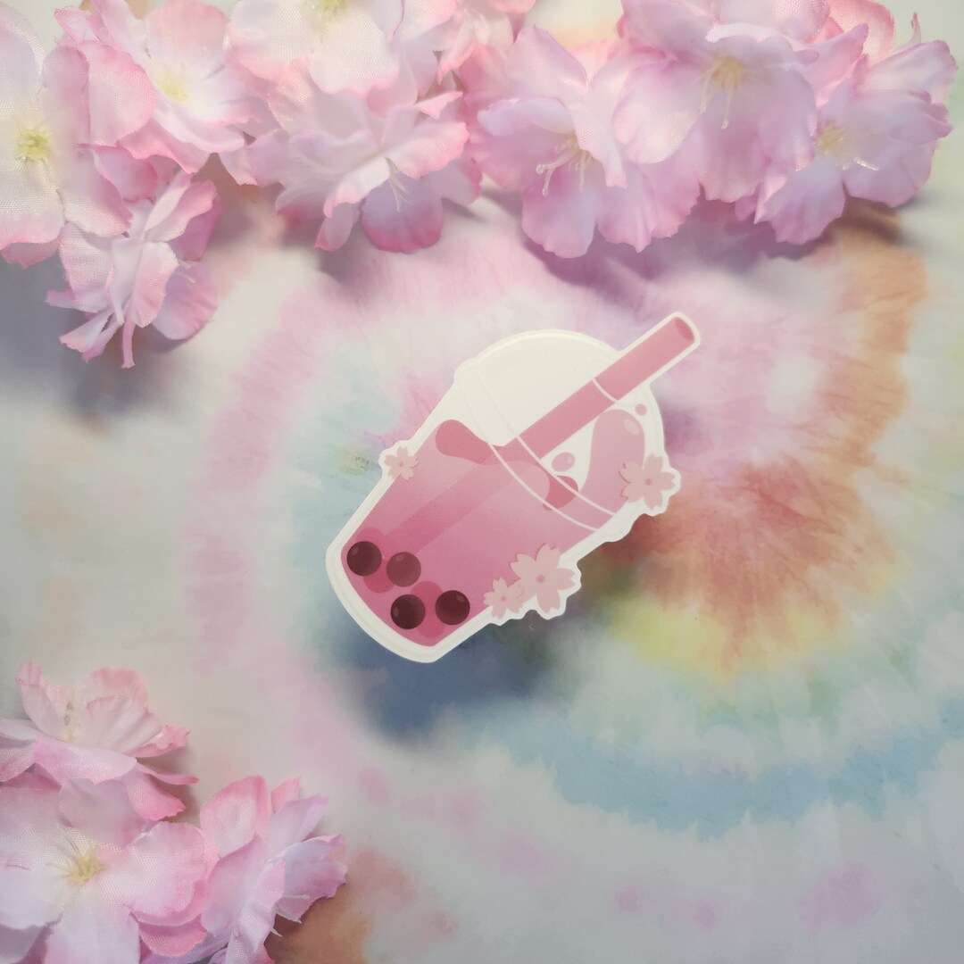 Sakura Boba Sticker - Etsy