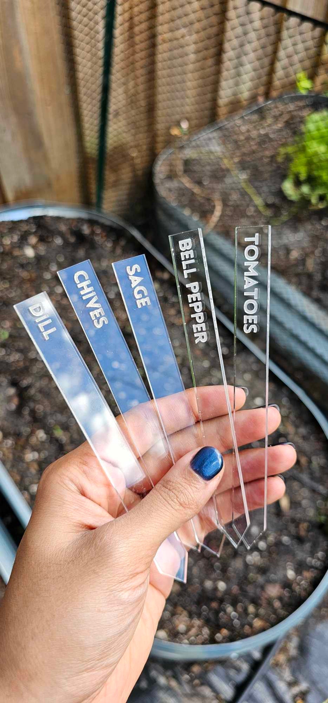 Garden Markers, Plant Markers, Raised Bed Garden Markers, Sets of 4 ...