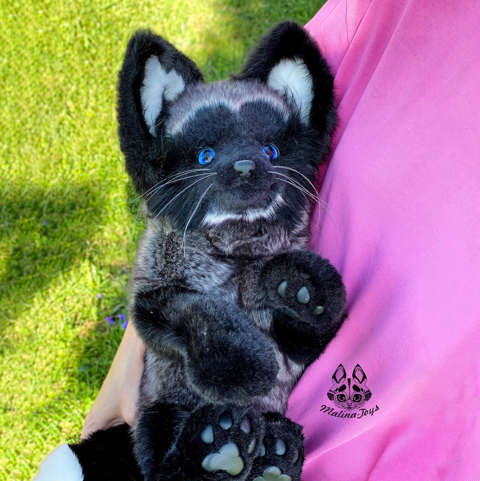 Stuffed Silver Fox Cub, Black Fox, Realistic Fox, Handmade Collectible ...