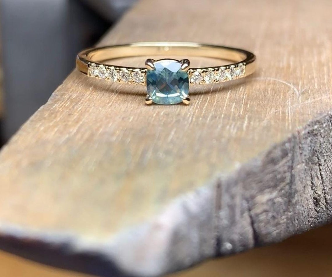 London Blue Topaz Eternity Ring Topaz and Pear Shape White Sapphire ...