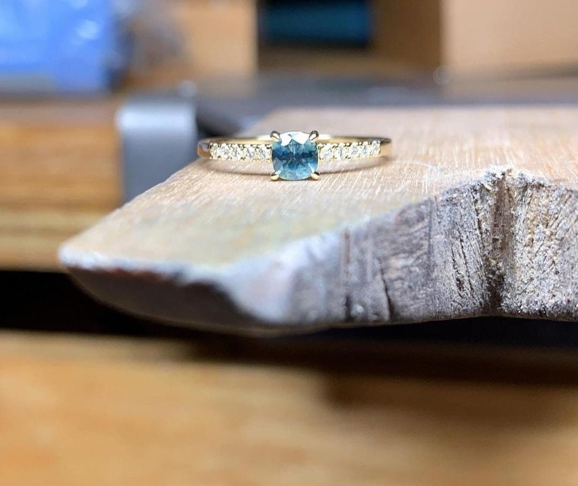 London Blue Topaz Eternity Ring Topaz and Pear Shape White Sapphire ...