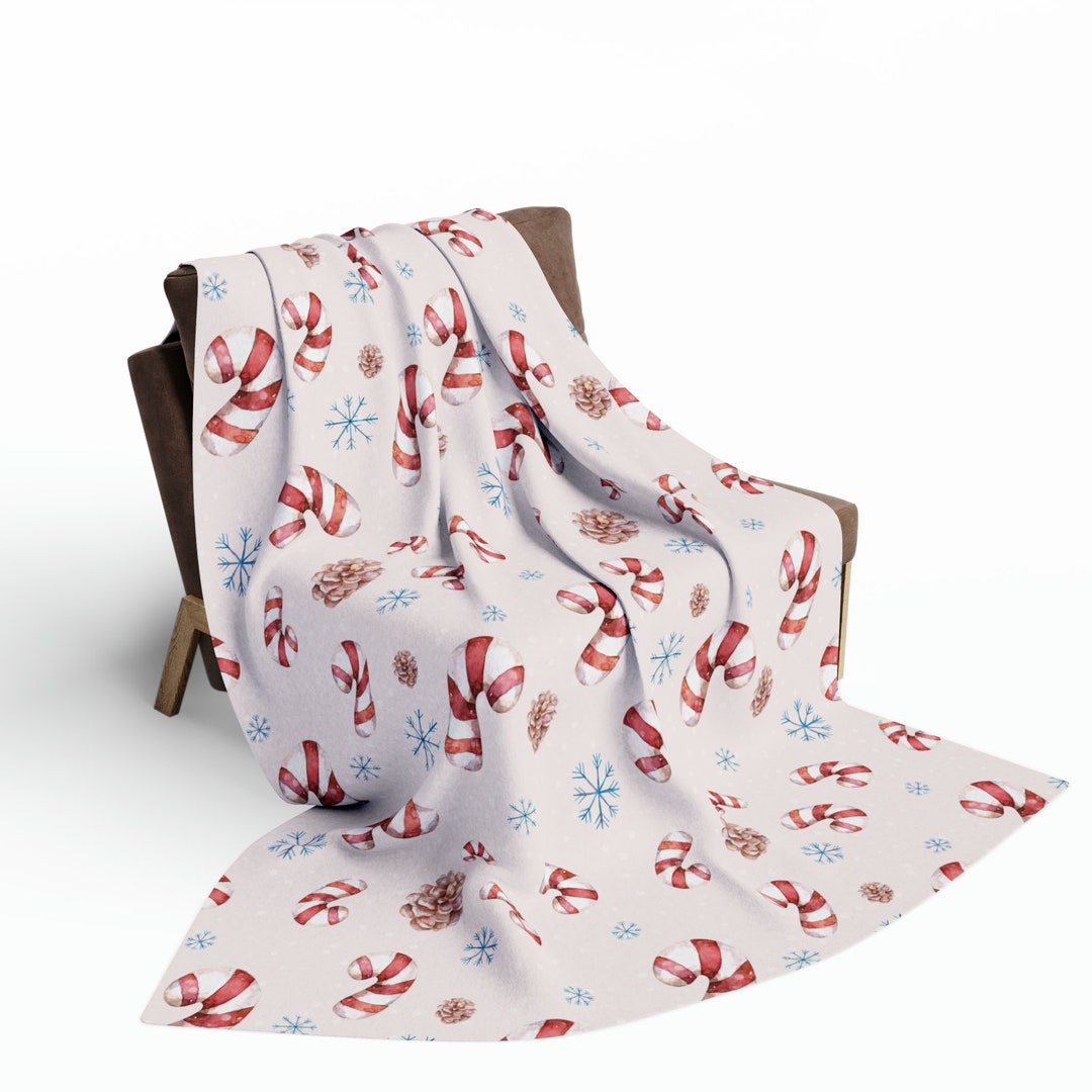 Candy Cane Fleece Blanket - Etsy