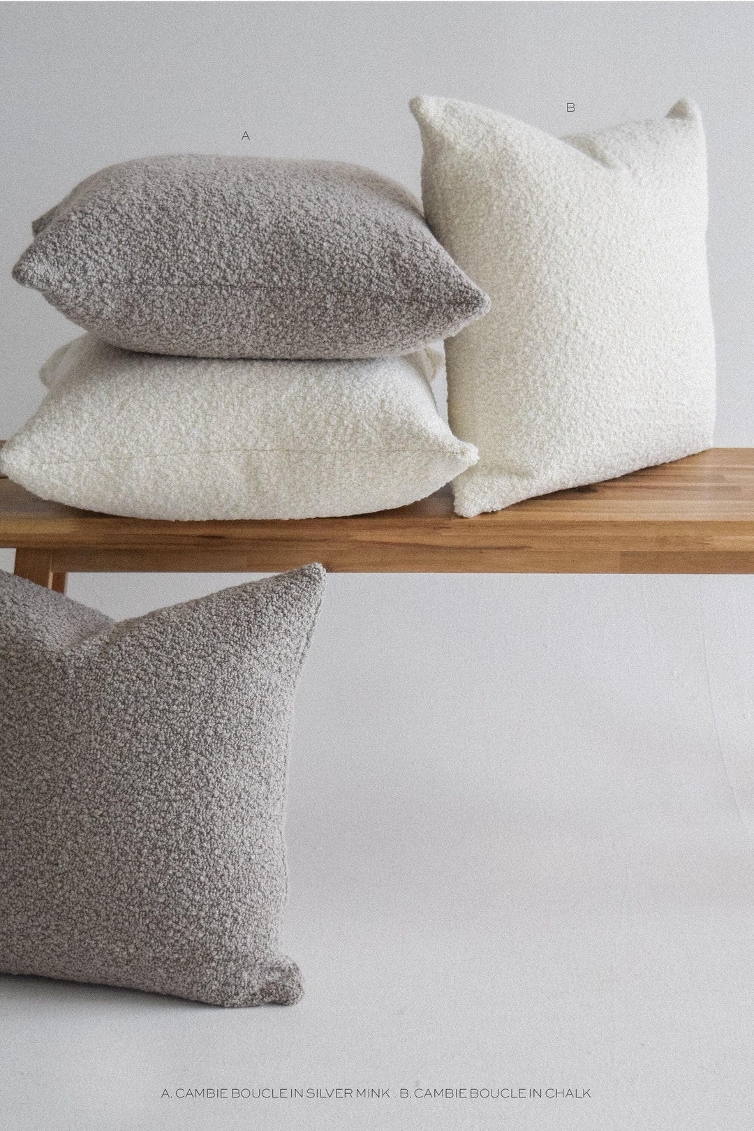 Cambie Boucle | Knife Edge Boucle Throw Pillows - Etsy