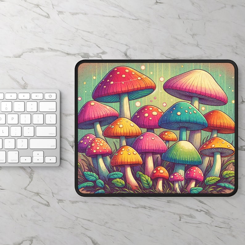 Vintage Office Gaming Mouse Pad, Psychedelic Mushrooms Aesthetic ...