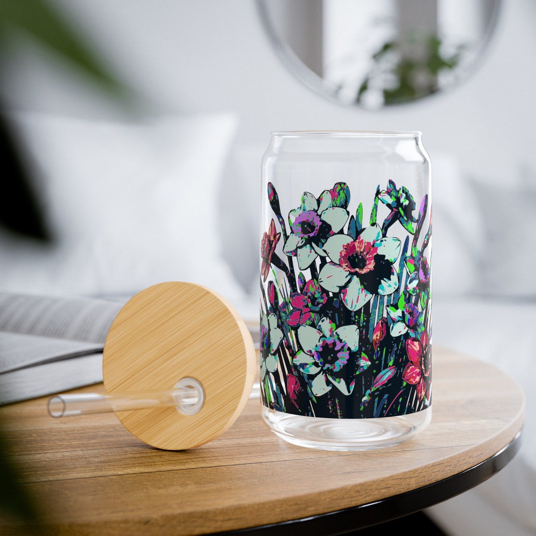 March Daffodils Birth Flower Iced Coffee, Tea, Cocktail Sipper Glass ...
