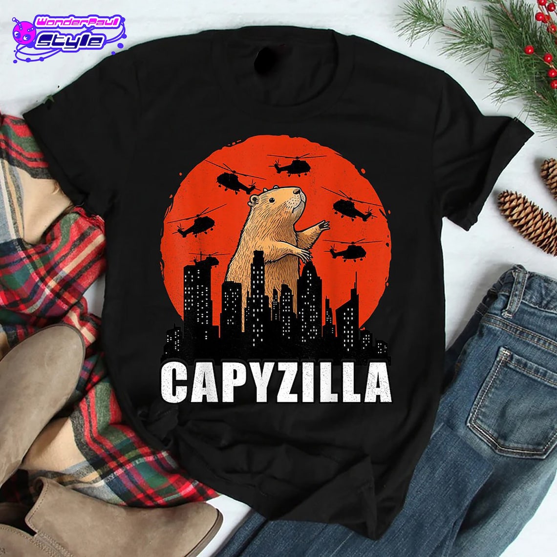 Capybara Rodent Capyzilla Tshirt Capybara Shirt Capybara - Etsy