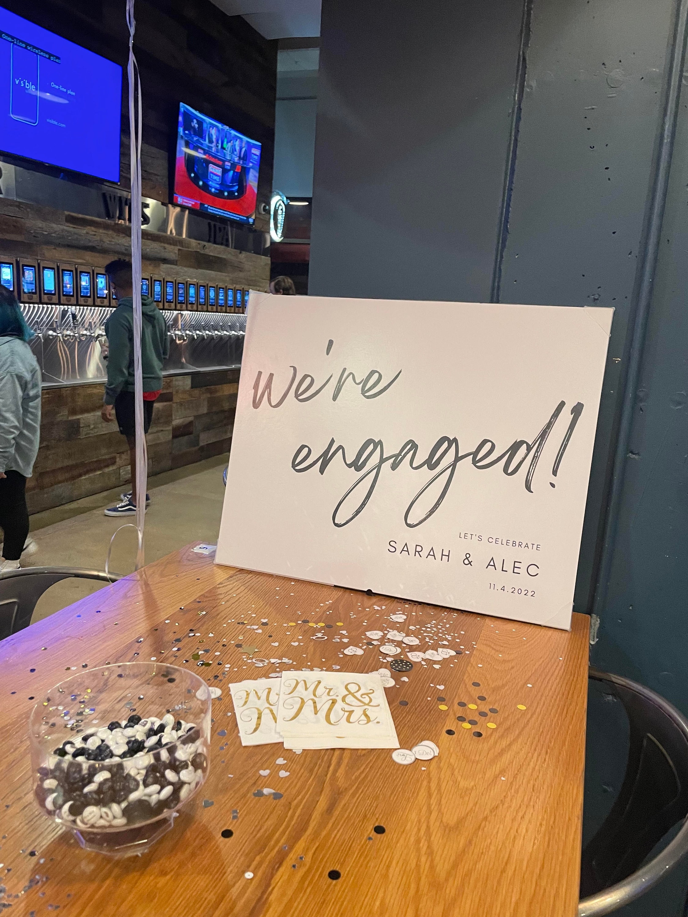 Blue Crest Vertical Engagement Party Sign | Blue | Engagement Party ...