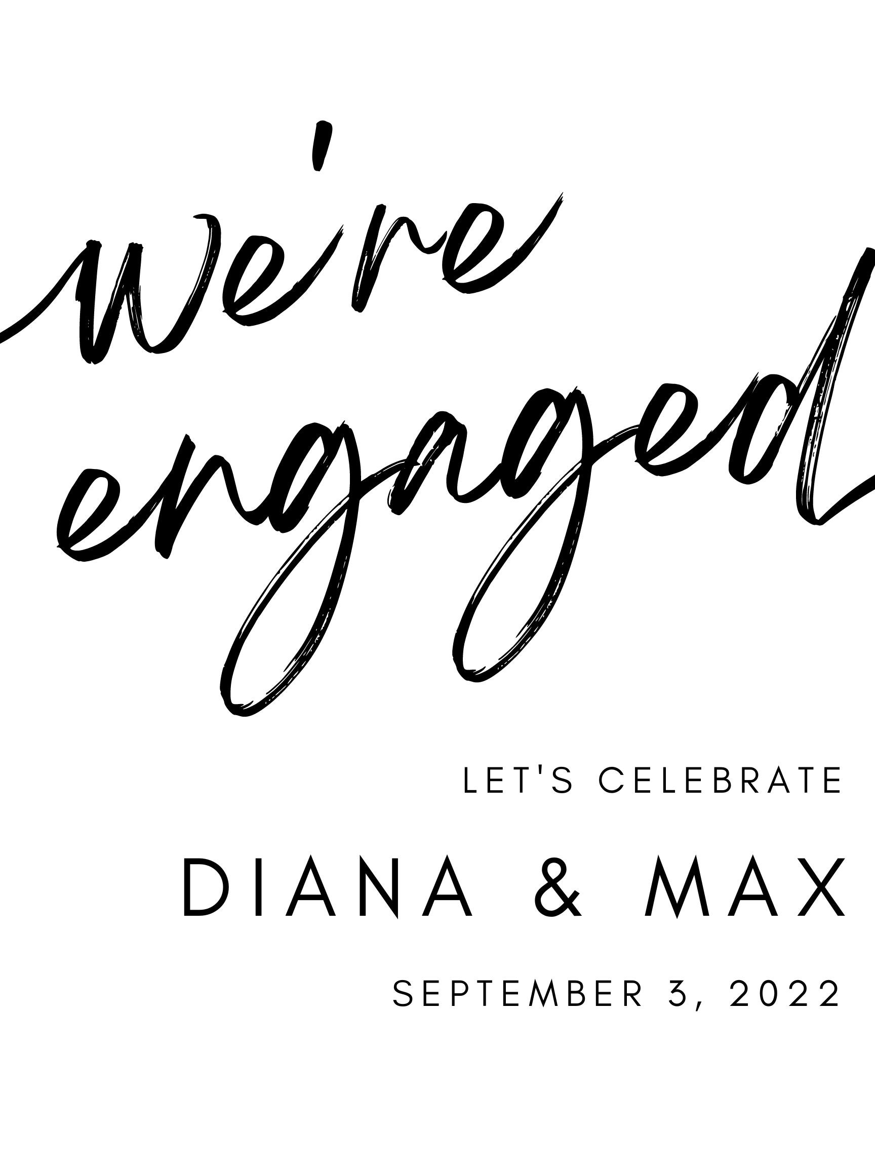 Vertical Engagement Party Sign | Engagement Party | Wedding ...