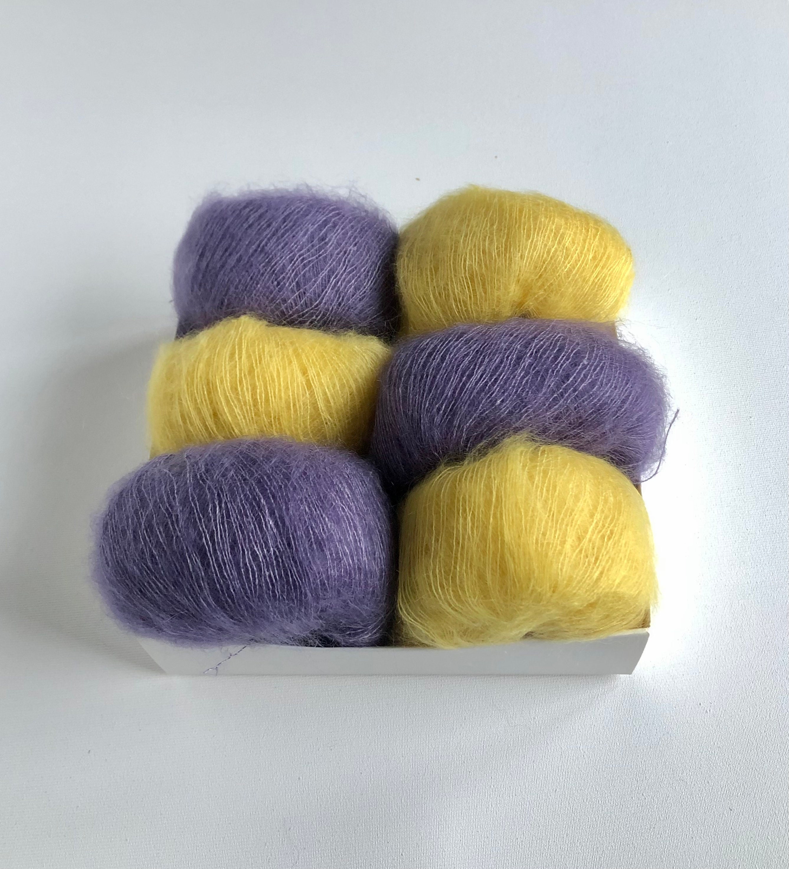 Mohair Silk Yarn, Luxury Thin Mohair, Yellow Mohair, Wool Yarn, Kid ...