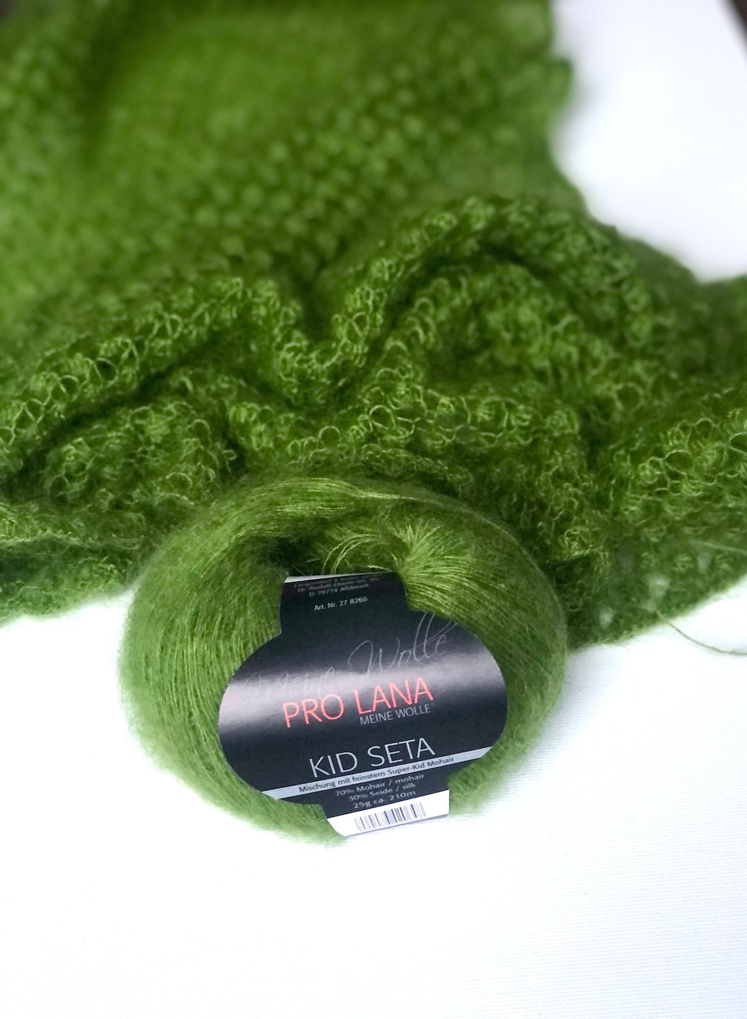 Mohair Silk Yarn, Apple Green Kid Silk Lace Yarn, Pro Lana Kid Seta ...