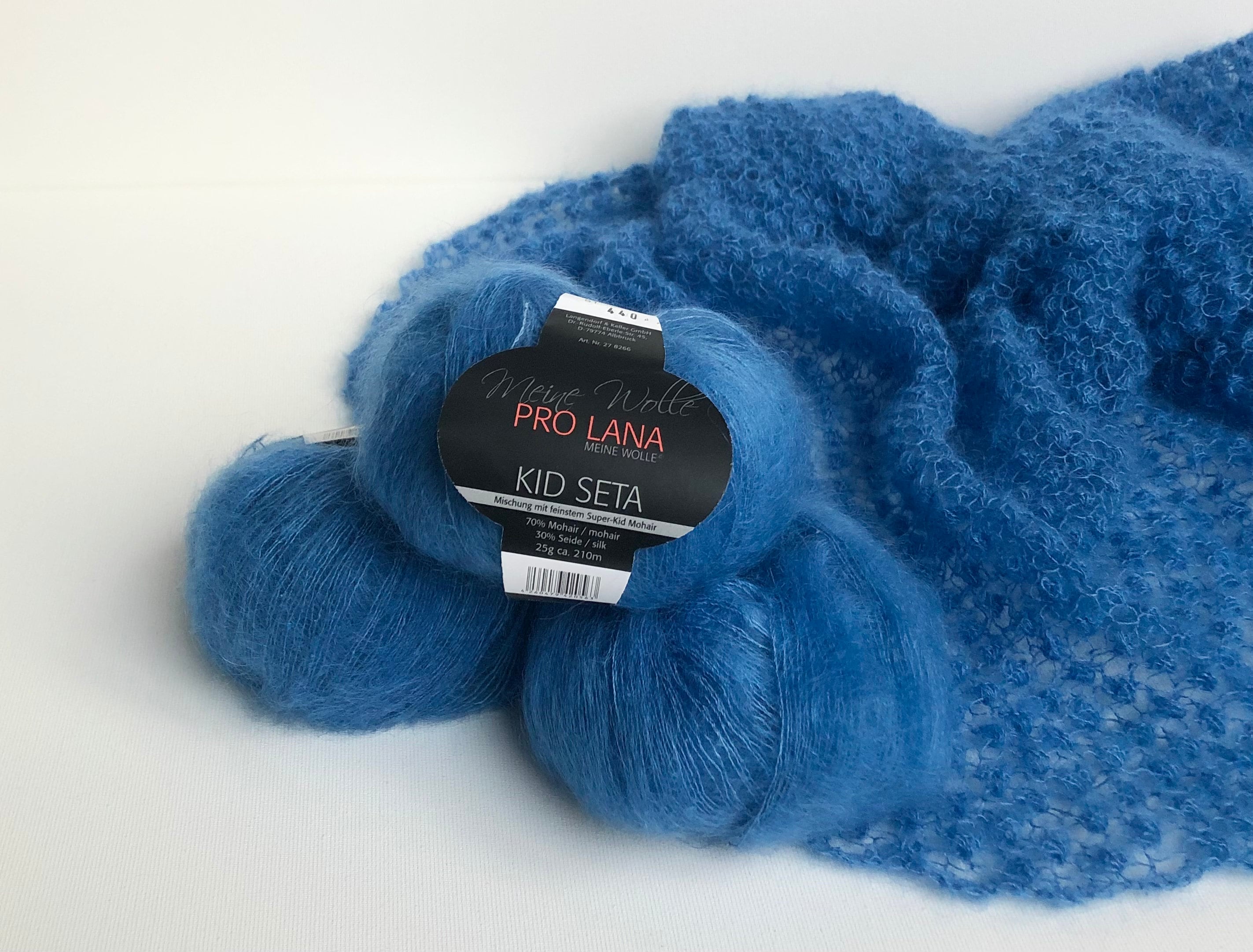 Blue Mohair Silk Yarn, Cobalt Blue Mohair, Kid Silk Lace Yarn, Pro Lana Kid Seta, Luxury Thin ...