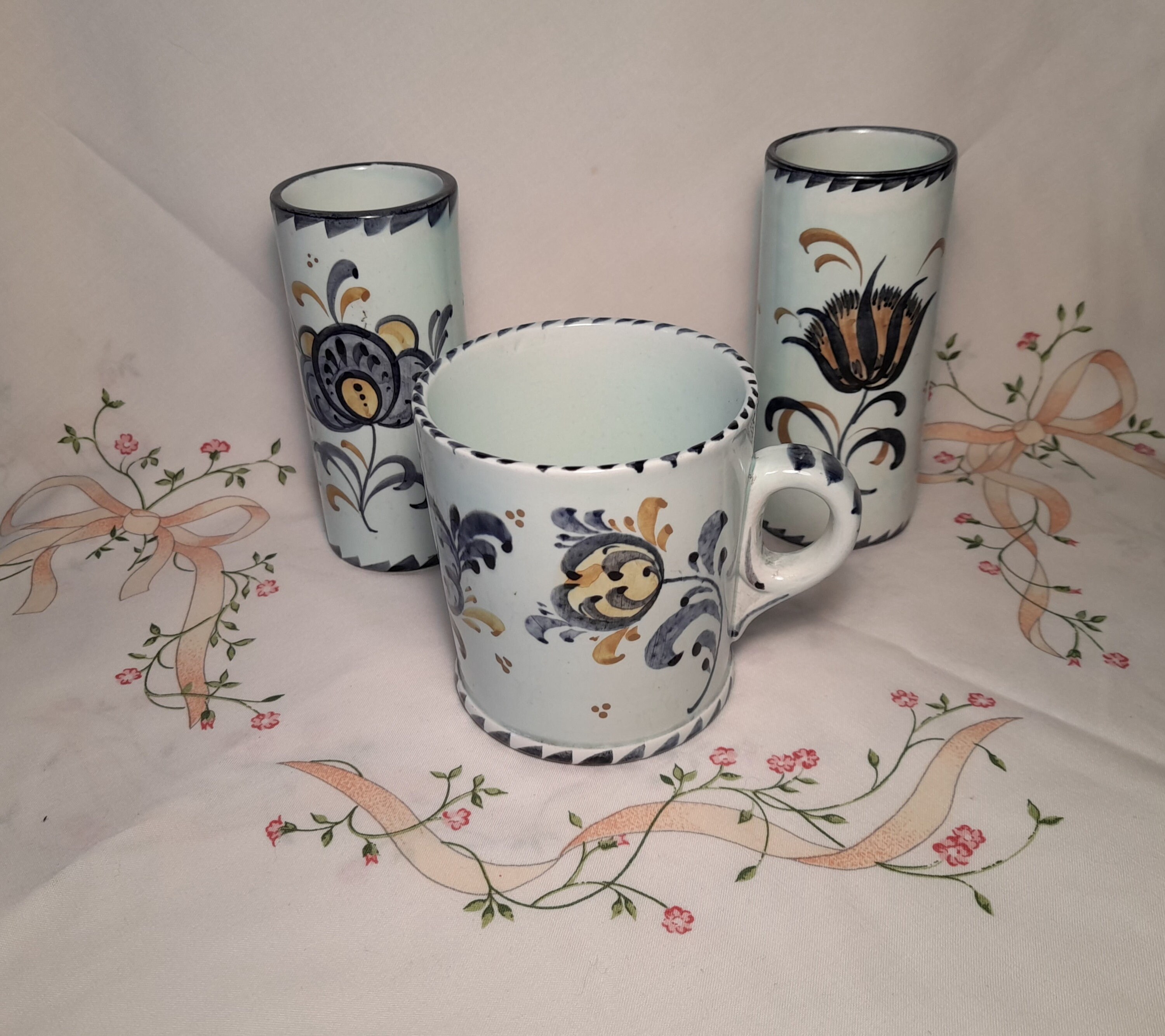 Antique Georg Schmider Zell German Pottery Cup and 2 Small Vases - Etsy