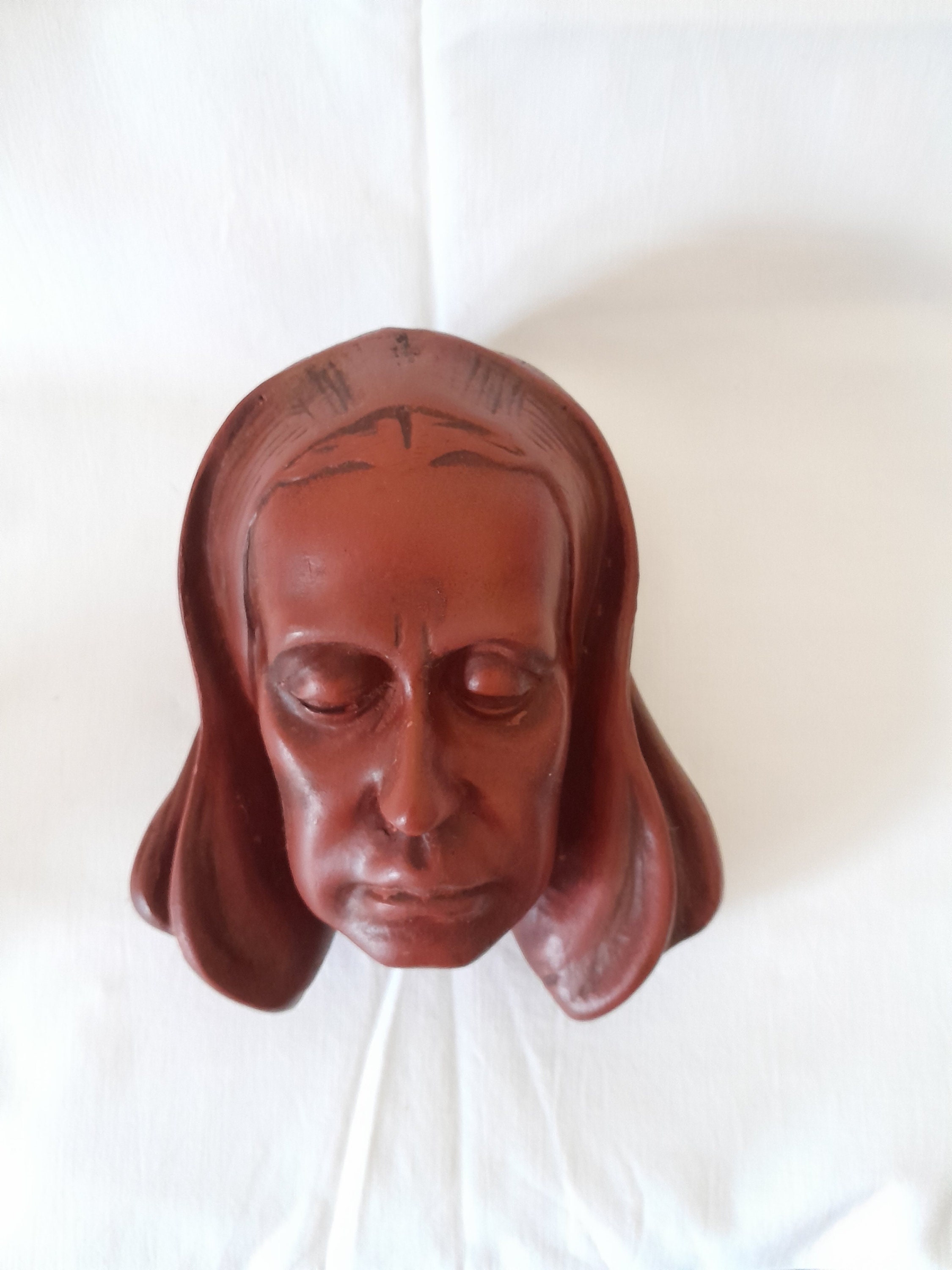 Terracotta, Clay Head, Death Mask, Wall Hanging, Wall Art, Victorian ...