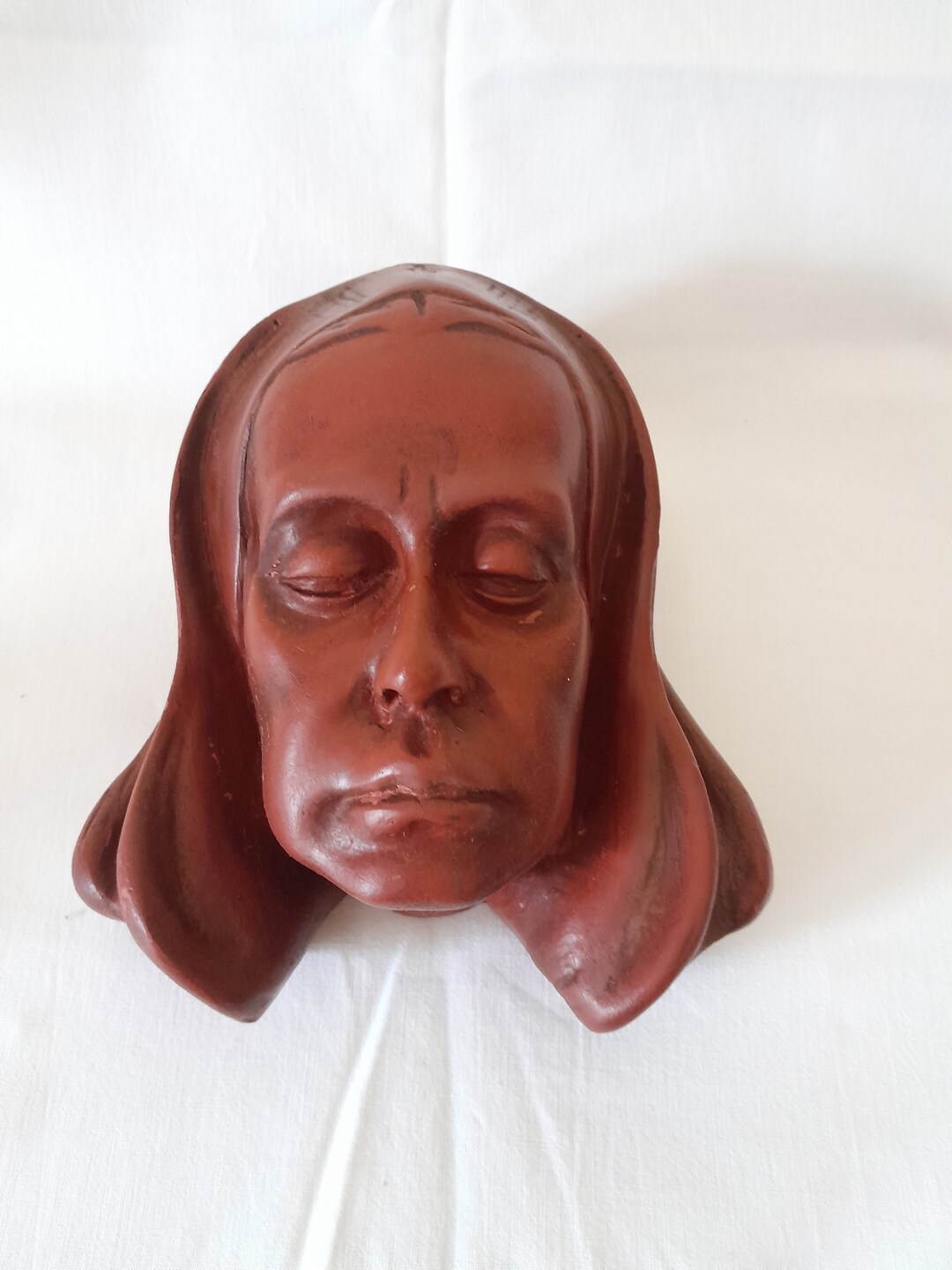 Terracotta, Clay Head, Death Mask, Wall Hanging, Wall Art, Victorian ...