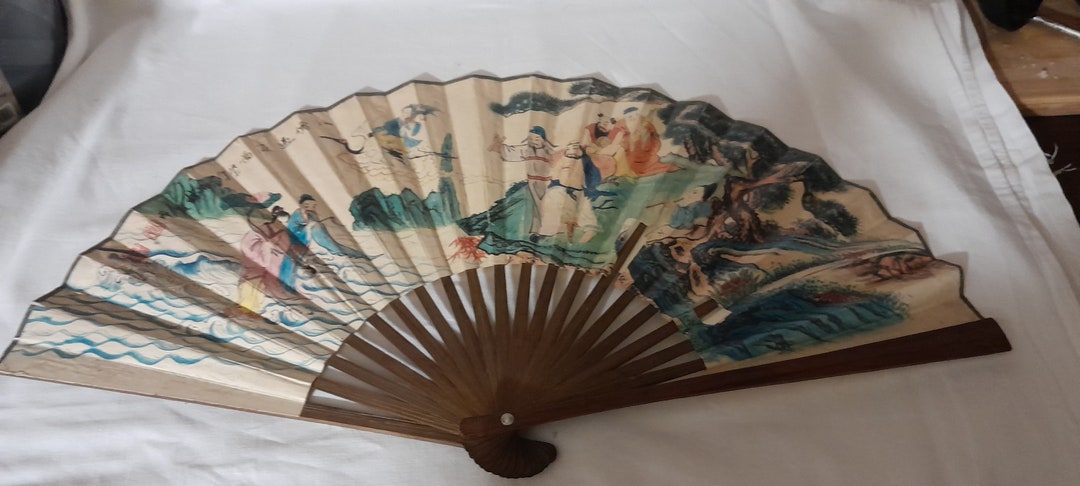 Rare Chinese Fan Writing on Back of Preface of Orchid Pavilion Jin ...