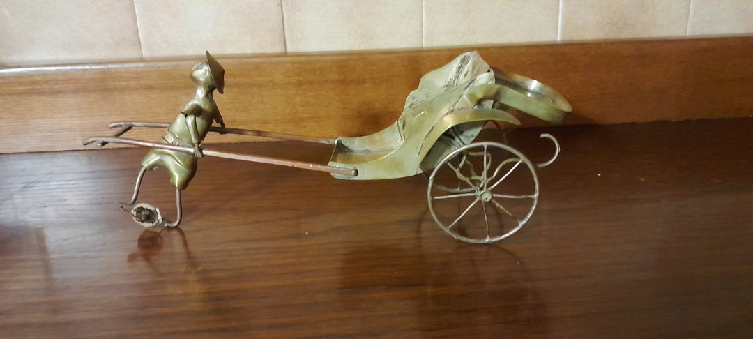 Oriental/chinese Brass/metal Rickshaw, Moveable - Etsy
