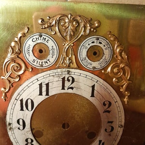 Ornate Brass Clock Face and Mount Plate, With 3 Dials for Time, Chime ...