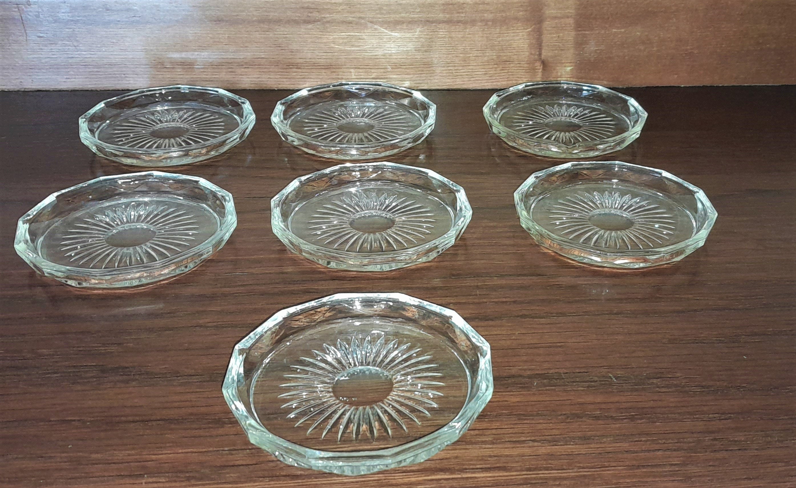 Set of 7 Cut Glass Coasters Bar/fine Dining/parties/dining Table Art ...