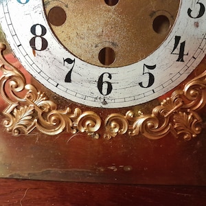 Ornate Brass Clock Face and Mount Plate, With 3 Dials for Time, Chime ...