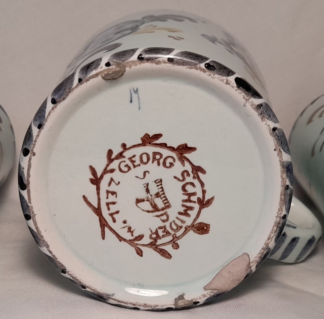 Antique Georg Schmider Zell German Pottery Cup and 2 Small Vases - Etsy