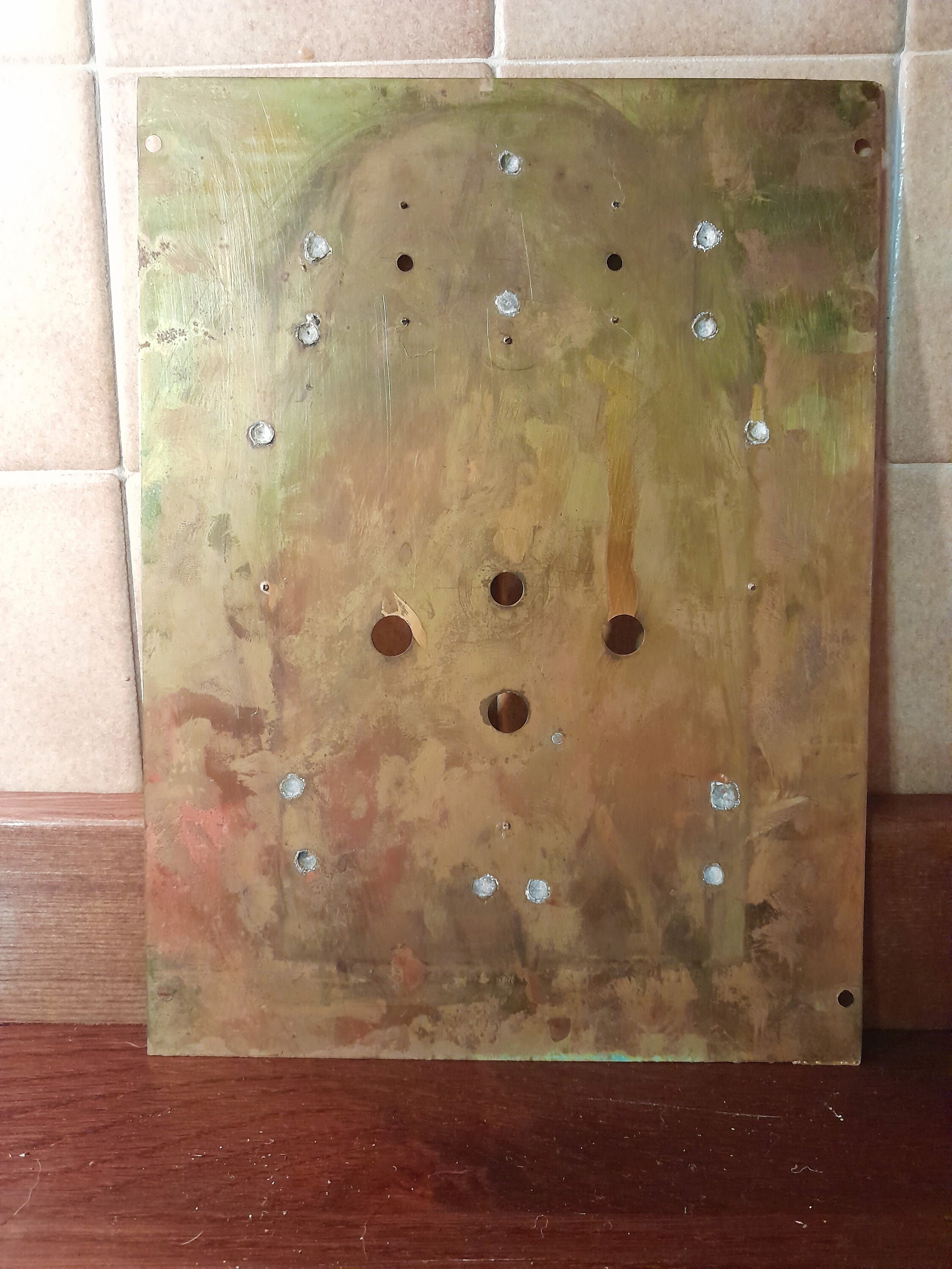 Ornate Brass Clock Face and Mount Plate, With 3 Dials for Time, Chime ...