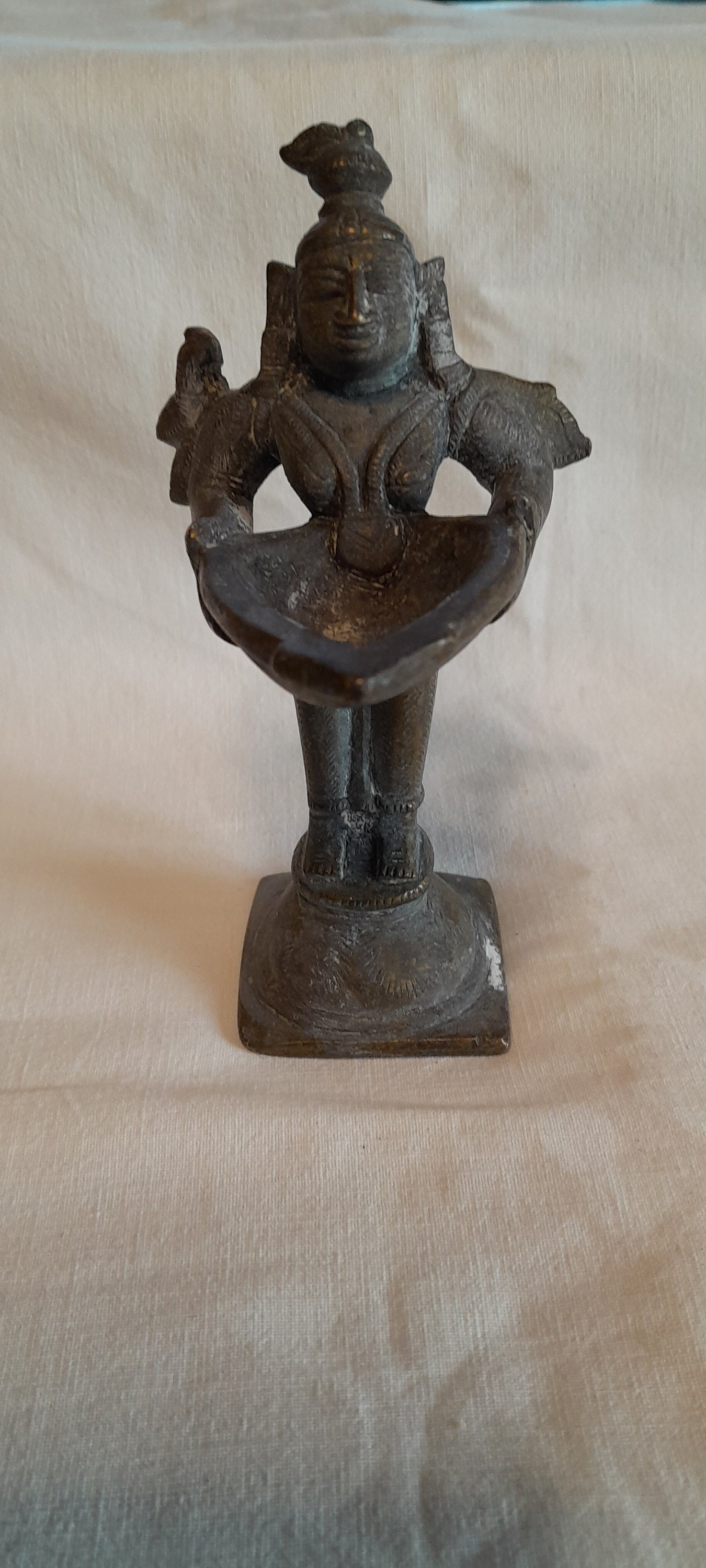 Antique God Vishnu Brass Statue Idol Oil Lamp - Etsy