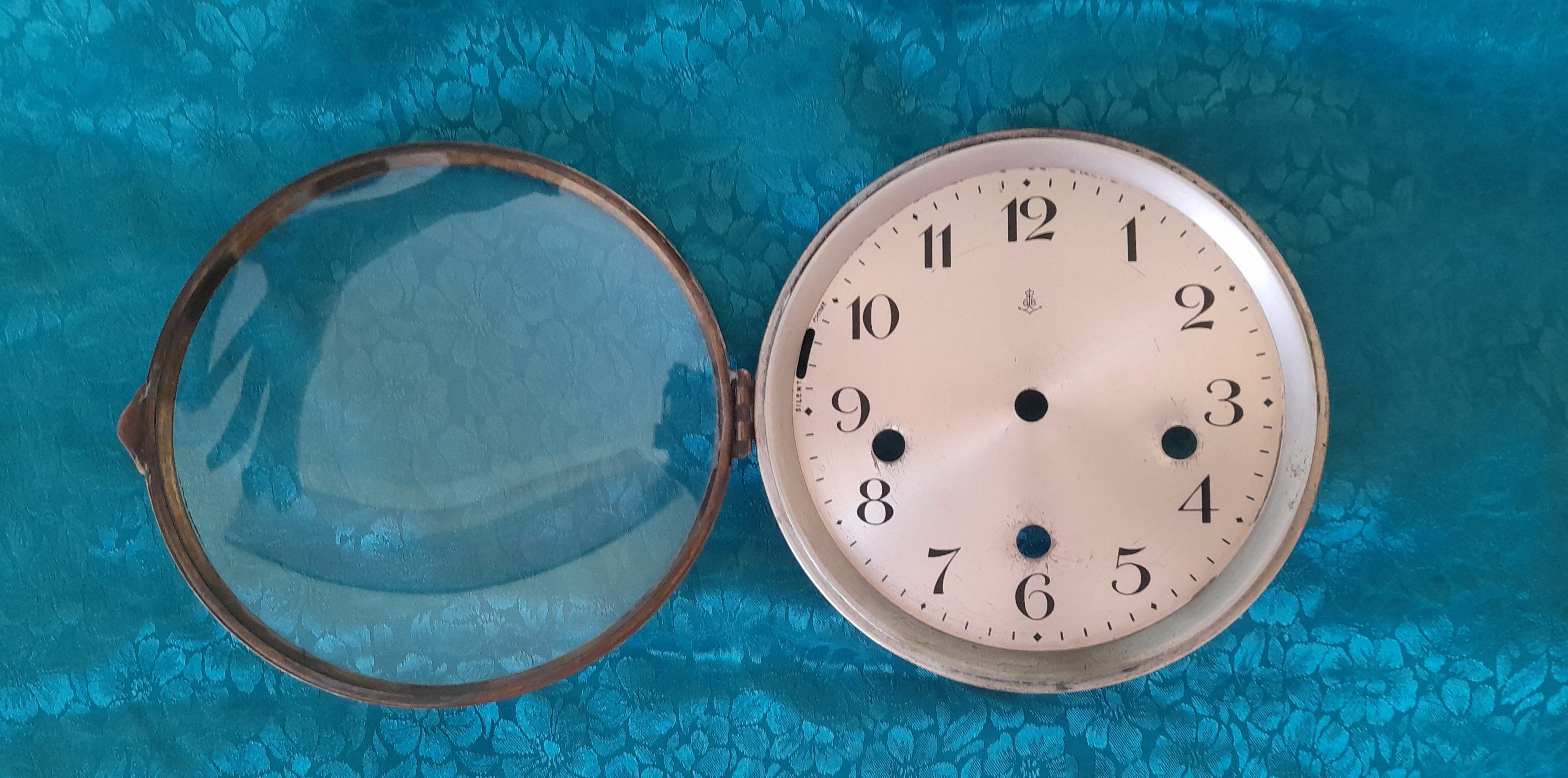Metal Clock Face, With Glass Front, Hinged. Chrome/brass C 1800s Clock ...