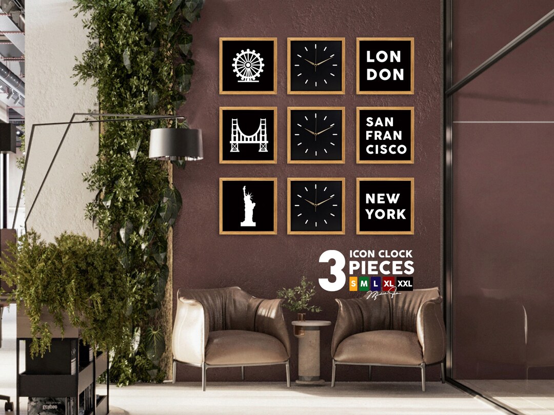 Customizable Wall Decor, Large Clock, Zone Clock, City, State, Country ...