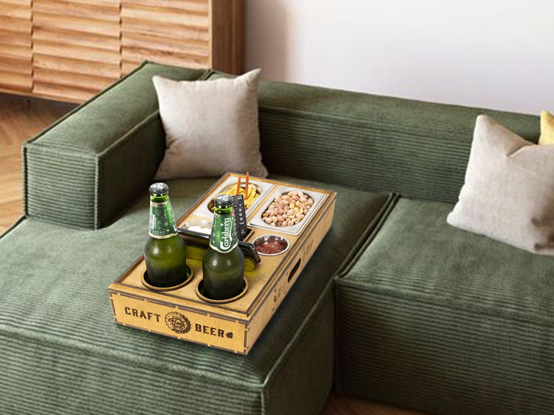 Wood BEER and SNACK STAND Gift for Beer Lovers Beer Organizer Storage ...