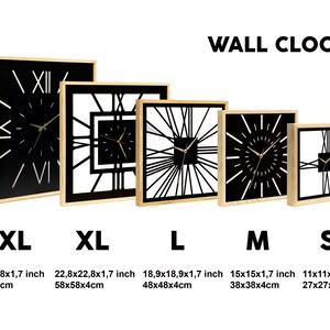 Square Roman Numeral Wooden Wall Clock Wall Clocks Wall Decor Home ...