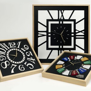 Square Roman Numeral Wooden Wall Clock Wall Clocks Wall Decor Home ...