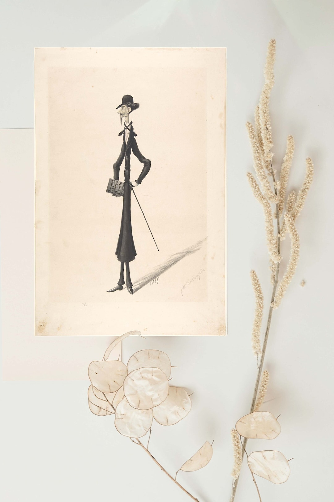 Vintage Man Drawing Vintage Art Classic Decor Printable - Etsy