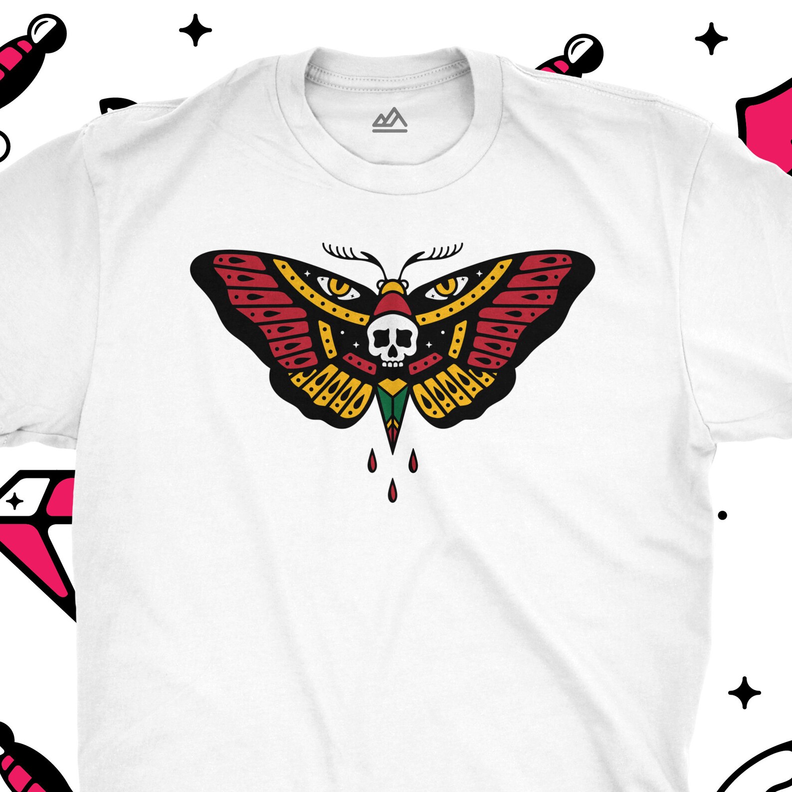 Tattoo Flash Moth and Skull PNG, Flash Art, Moth, Skull, Tattoo Flash ...