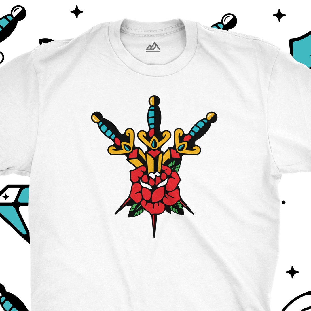 Tattoo Flash Daggers in Rose PNG, Flash Art, Dagger Rose Tattoo ...