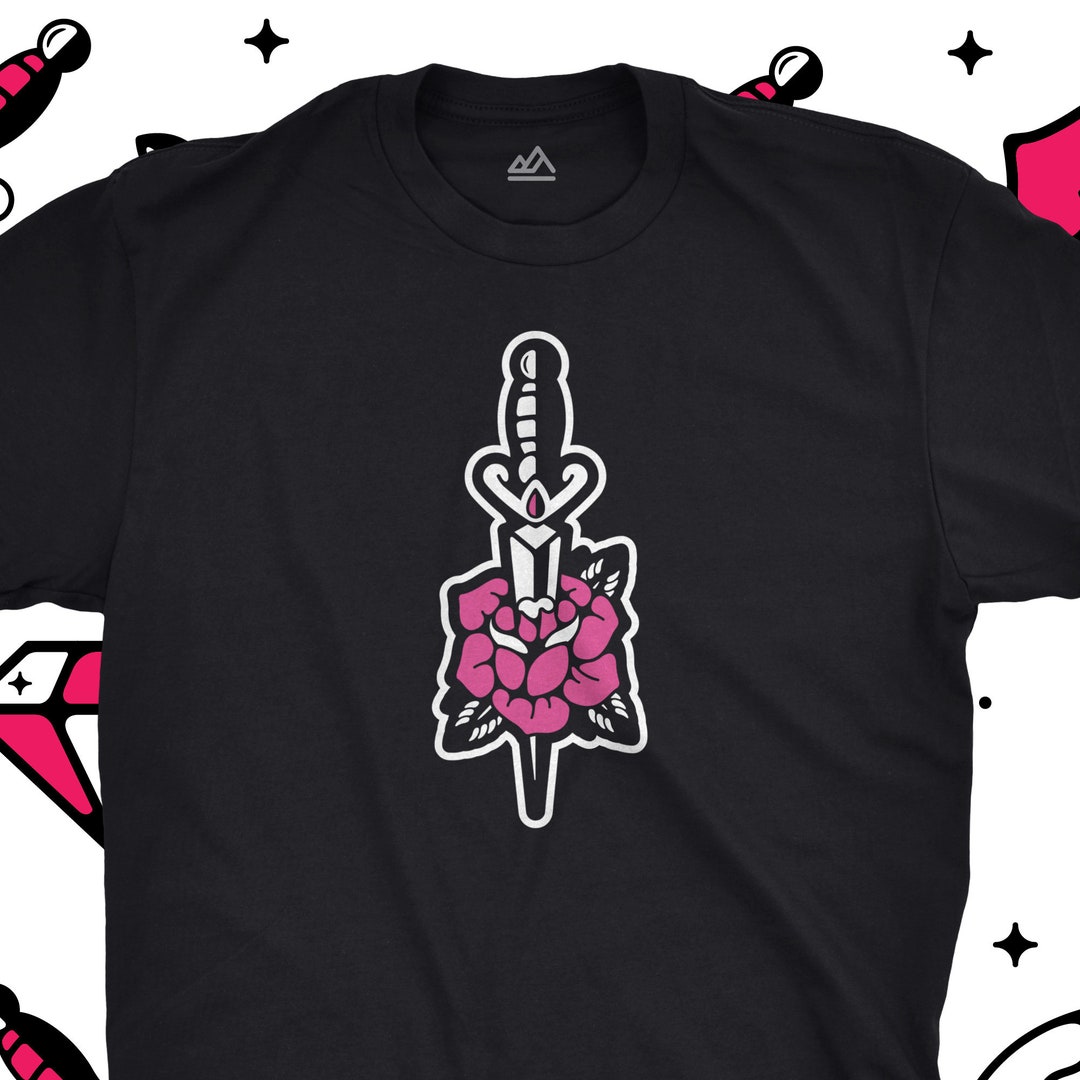 Tattoo Flash Dagger in Rose SVG, Flash Art, Tattoo Flash, Dagger, Rose ...