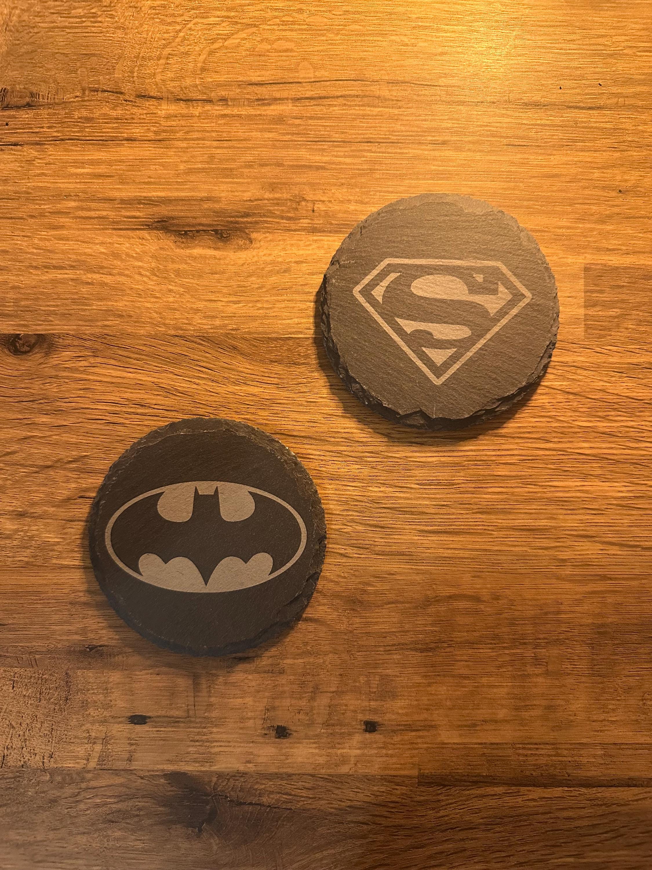 DC Batman | Superman Slate Coasters - Etsy UK