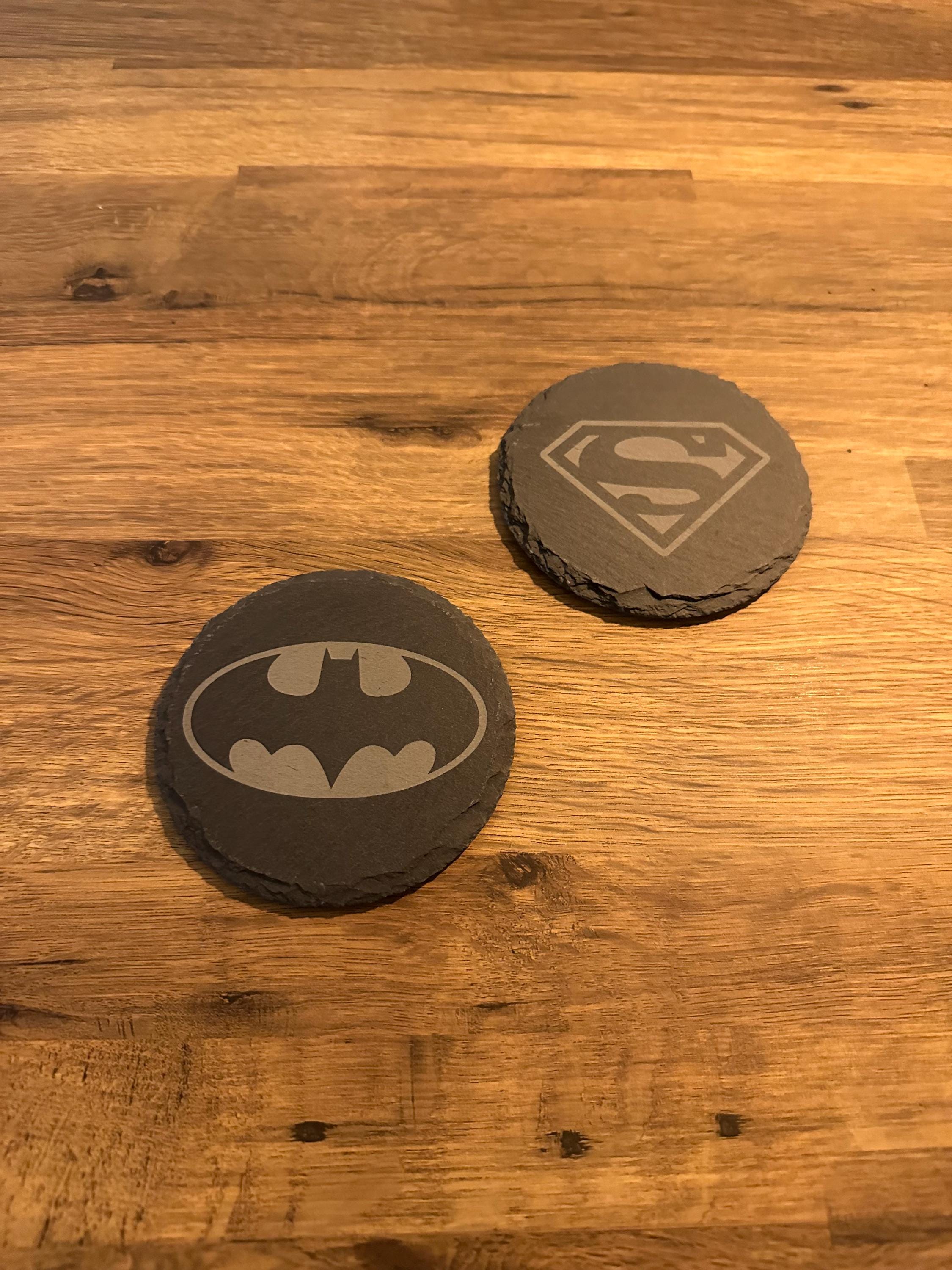 DC Batman | Superman Slate Coasters - Etsy UK