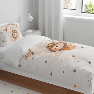 Rainbow Safari Bedding Set, Kids Bedding Set,lion Ape Elephant Giraffe ...