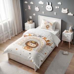 Rainbow Safari Bedding Set, Kids Bedding Set,lion Ape Elephant Giraffe ...