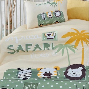 Kids Safari Duvet Cover,safari Dreams Nursery Bedding Set,kids Bedding ...
